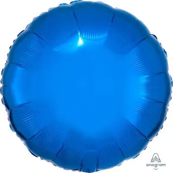 Metallic Blue Circle ,45cm 18 Inch Standard Foil Balloon– Balloon Supply