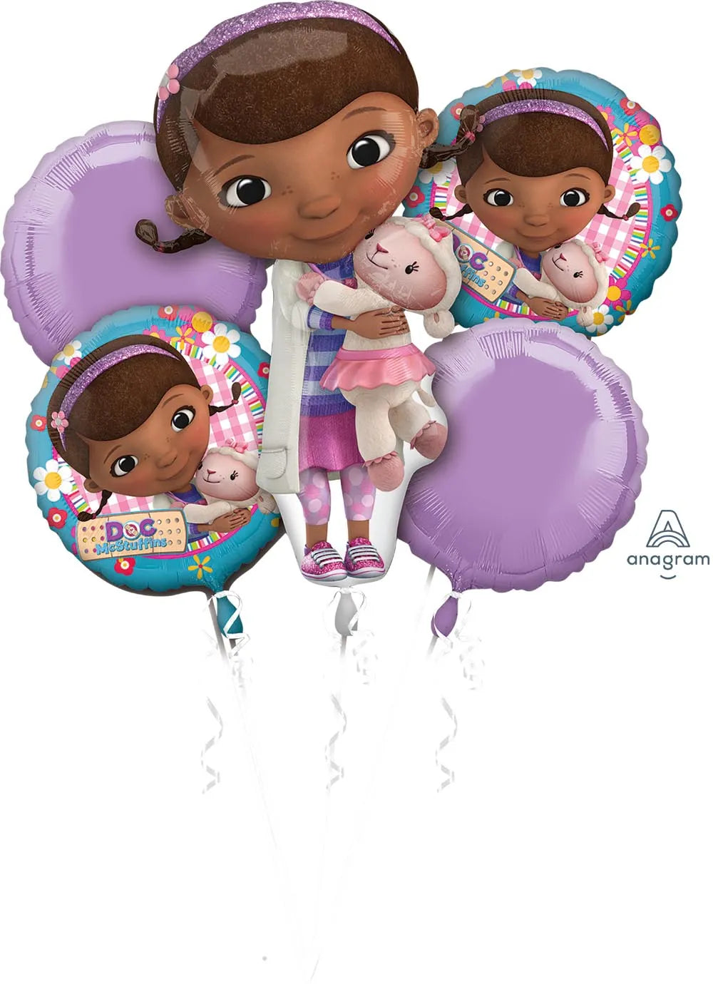 Doc McStuffins Giant 5 Piece Foil Balloon Bouquet– Balloon Supply