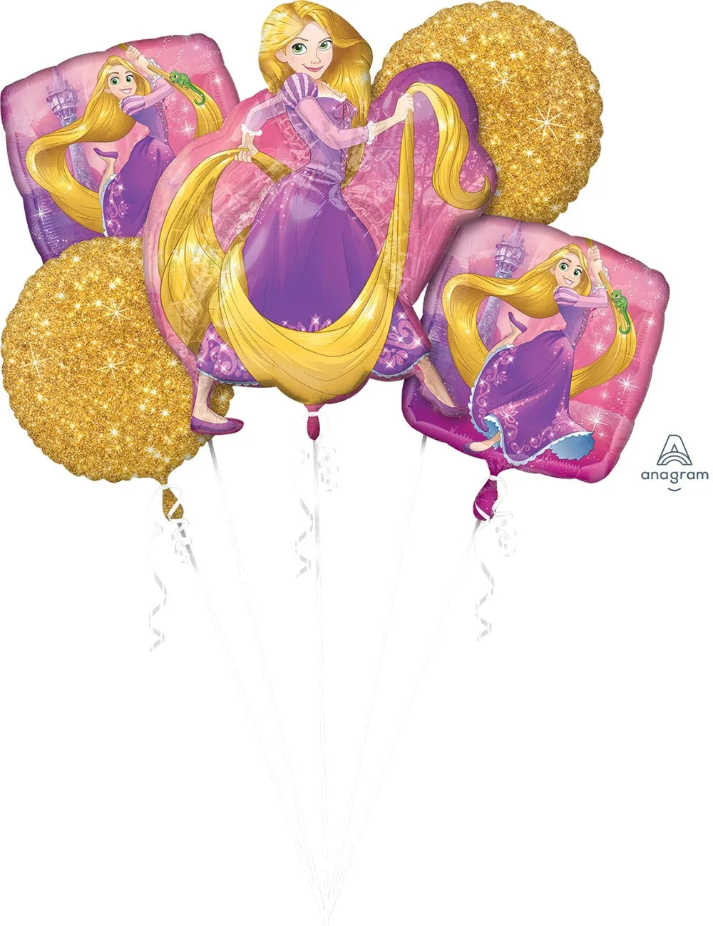 Rapunzel Giant 5 Piece Foil Balloon Bouquet– Balloon Supply