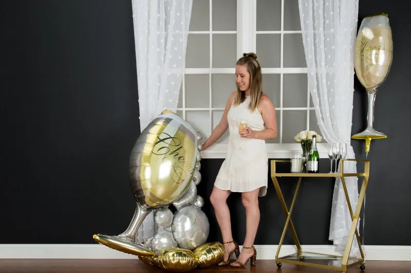 Giant Airloonz Air Fill Balloon, Bubbly Wine Glass– Balloon Supply