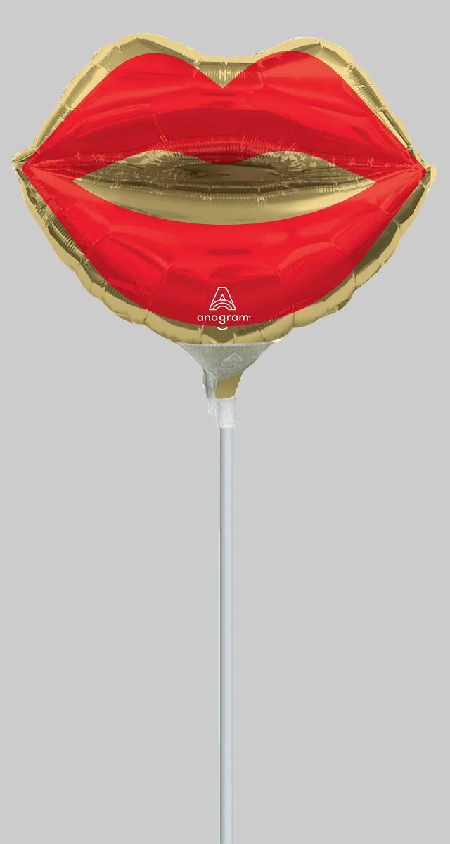 Mini Shape 35cm 14 Inch Air Fill Balloon, Kiss Lips– Balloon Supply