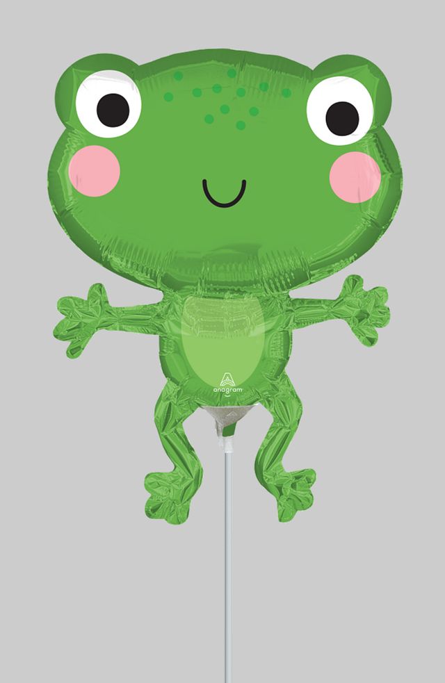 Mini Shape 35cm 14 Inch Air Fill Balloon, Happy Frog– Balloon Supply