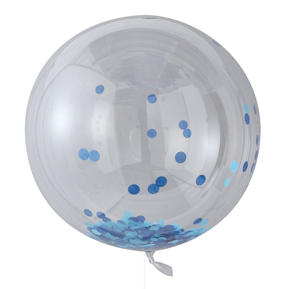 ORB Balloon - Large Blue Confetti– Balloon Supply
