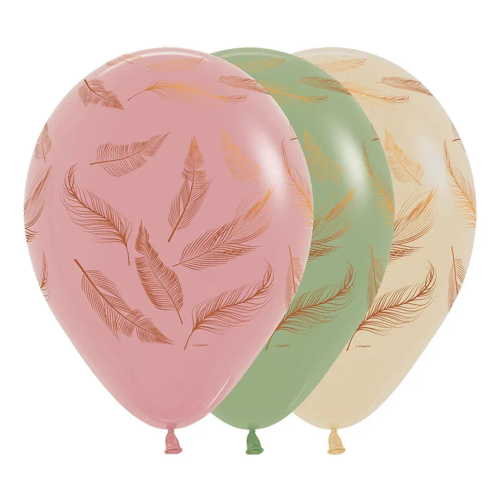 Printed 30cm 12 Inch Sempertex Latex Balloon, All Over Feathers Fashio ...