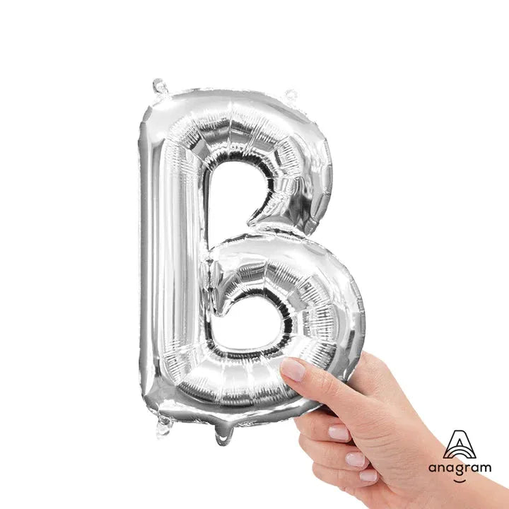 Letter B Silver, Mini 40cm 16 Inch Air-Fill Only Foil Balloon– Balloon ...